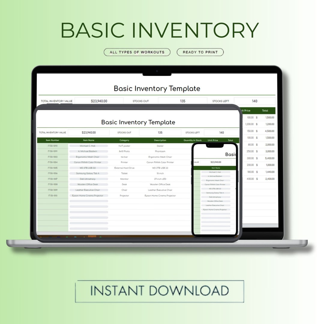 Small Business Inventory Tracker Spreadsheet | Google Sheets & Excel ...