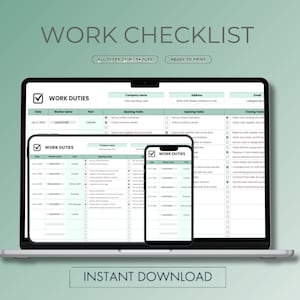 Work Checklist, Google Sheets Task Tracker, Task Management Template ...