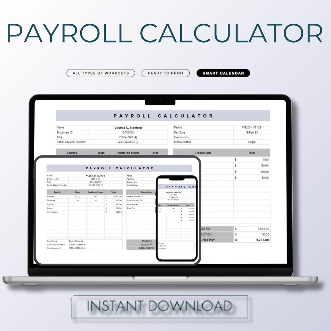 Professional Pay Slip Template for Contractors and Employees, Fillable ...