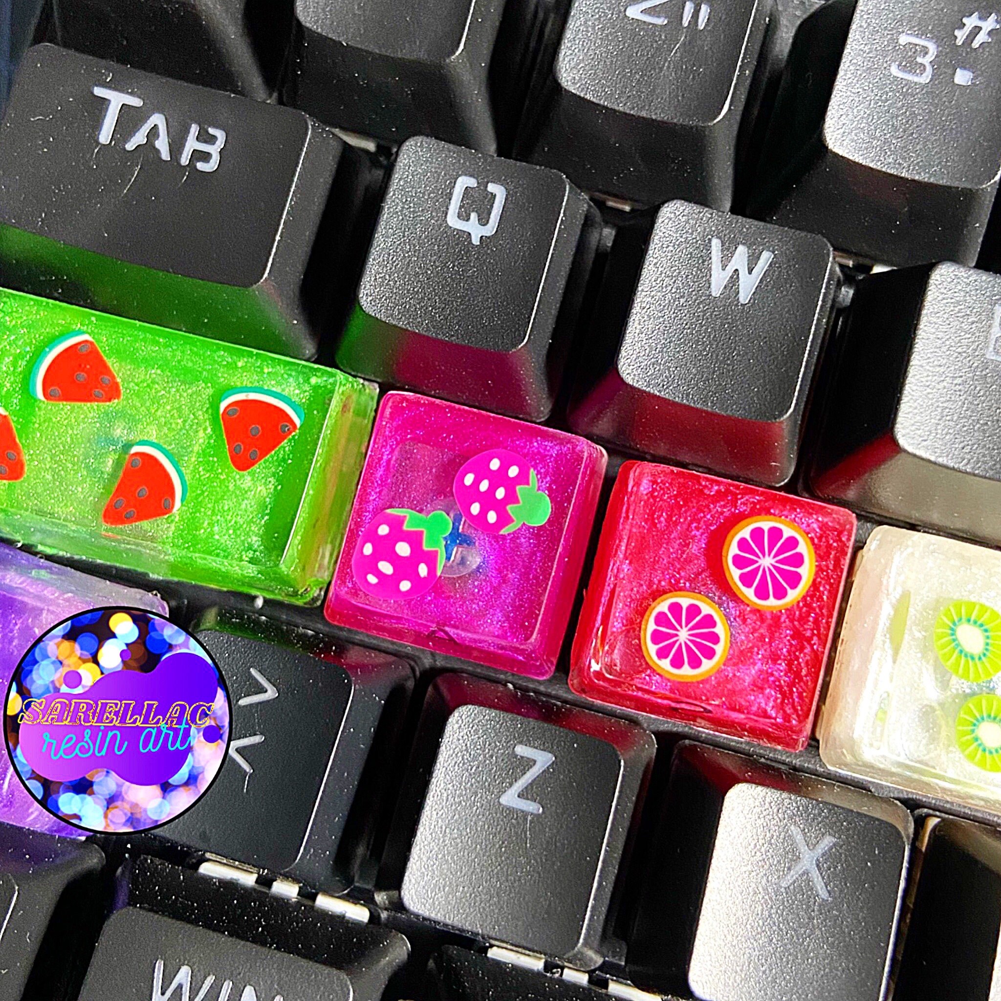 Fruit Slices Custom Keycap Slime Fruits Strawberry Kiwi Watermelon ...