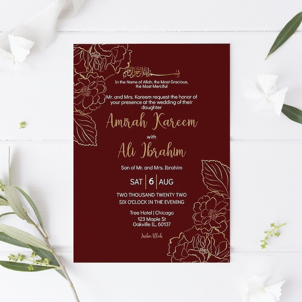 Walima Invitation - Etsy
