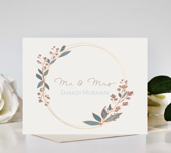 Shaadi Mubarak Wedding Personalised Shaadi Mubarak Card, Initial
