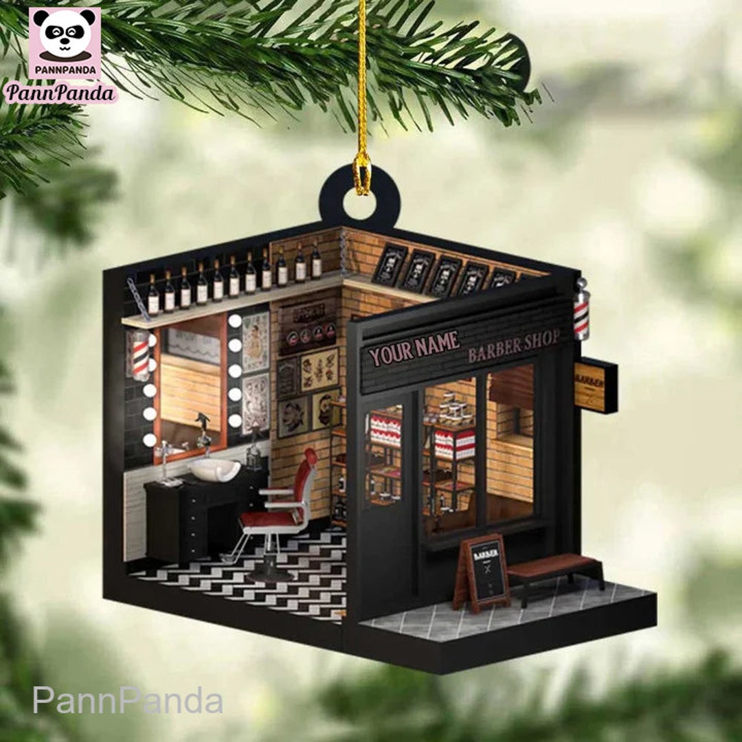 Personalized Barber Shop Christmas Ornament for Barber Gift - Etsy