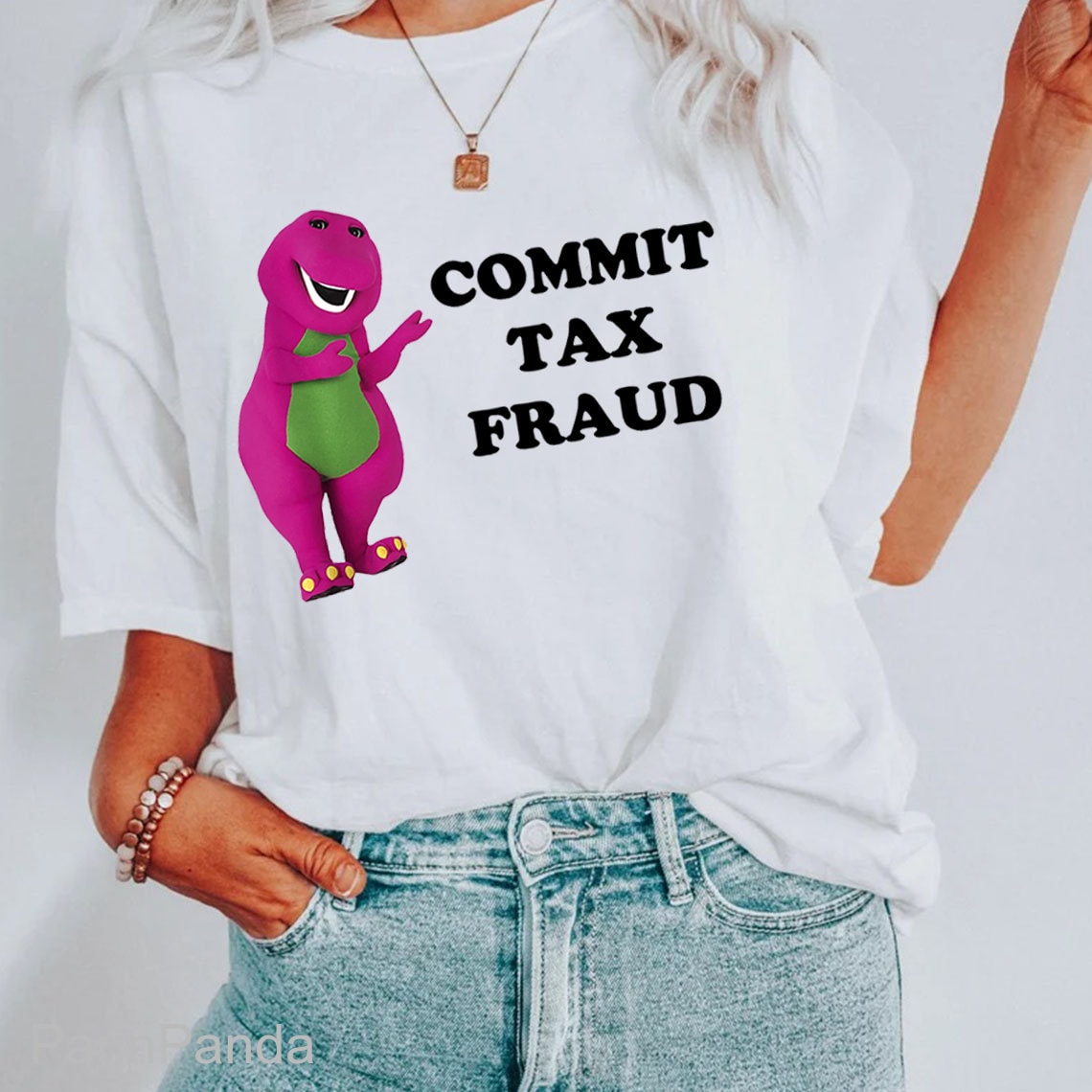 Commit Tax Fraud Shirt, Funny Barney Commit Tax Fraud Shirt sold by ...
