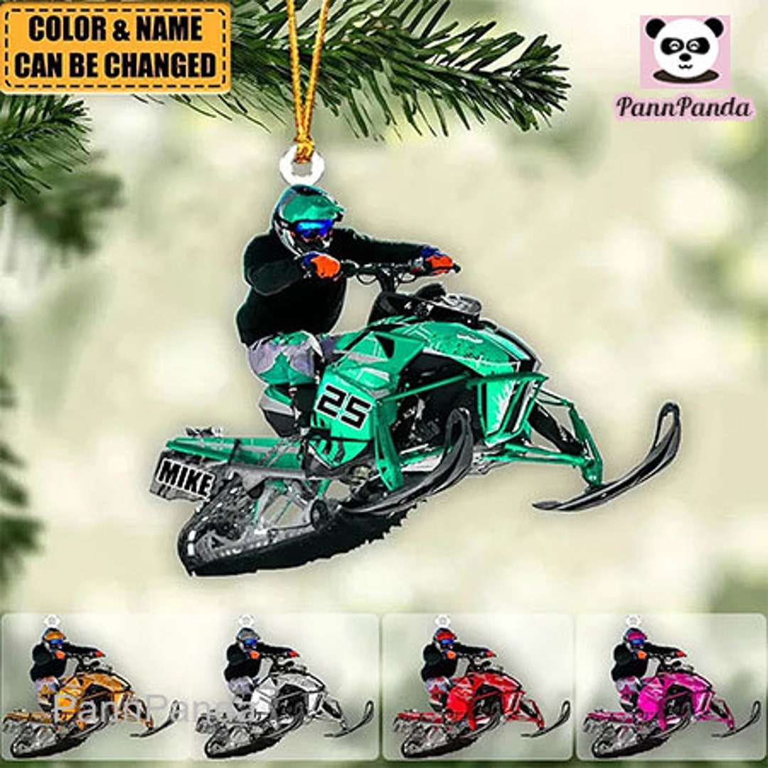 Personalized Snowmobile Rider Christmas Ornament Snowmobile - Etsy