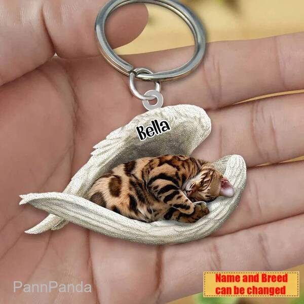 Sleeping Angel Acrylic Keychain - Etsy