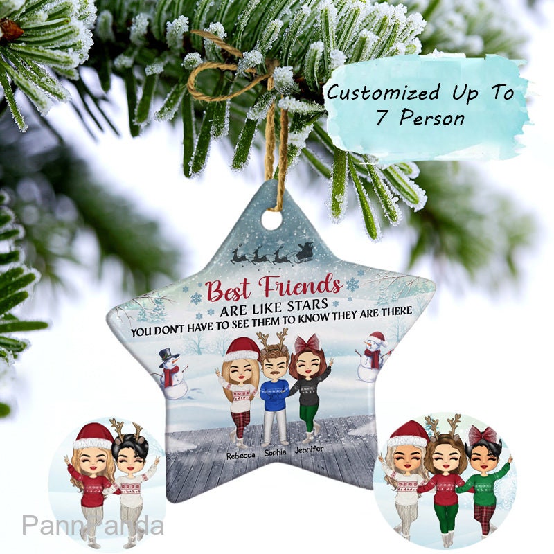Personalized Best Friend Star Ornament, Custom Gifts, Custom Ornament ...