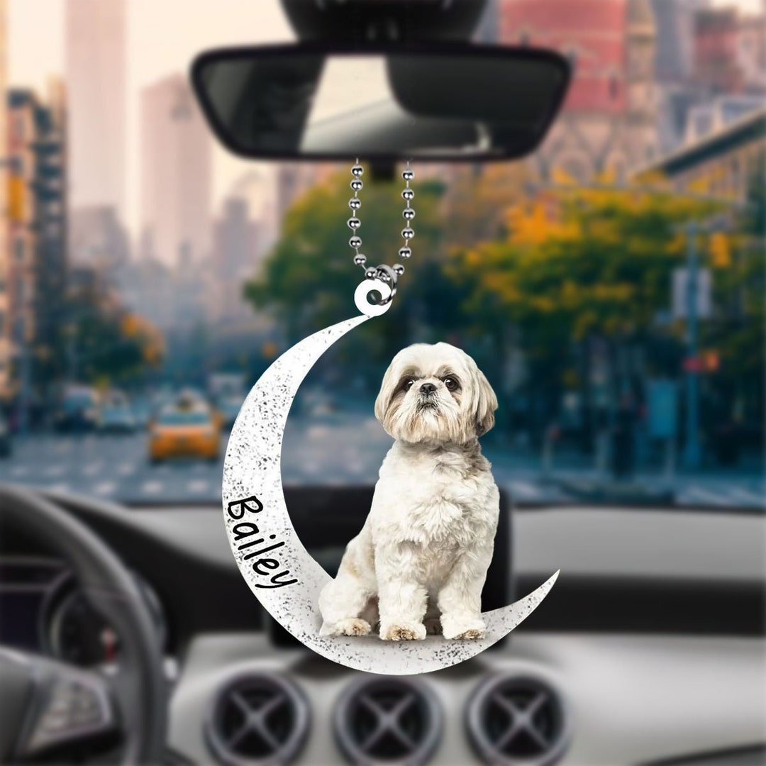 Shih Tzu Sit on the Moon Ornament, Memorial Shih Tzu Ornament, Shih Tzu ...