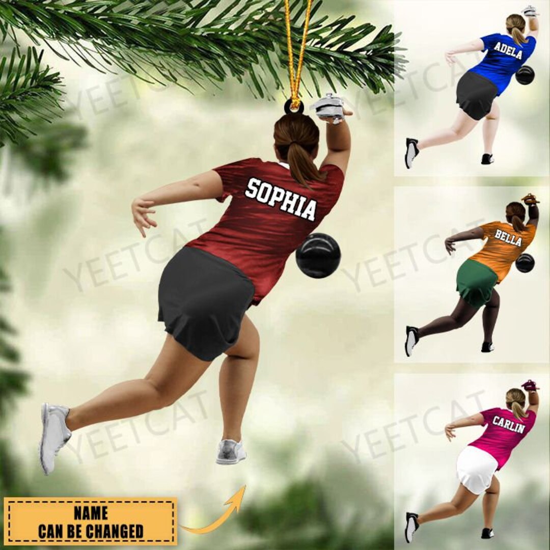 Personalized Bowling Female/girl/woman Player Acrylic Christmas ...