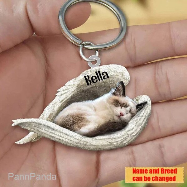 Sleeping Angel Acrylic Keychain - Etsy