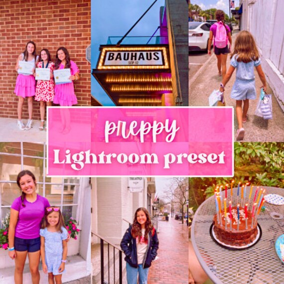 Preppy Lightroom Preset Pink Preset Pink Filter Peach - Etsy