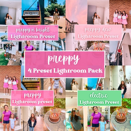 4 Preppy Lightroom Presets, Preset Pack, Preppy Presets, Aesthetic ...
