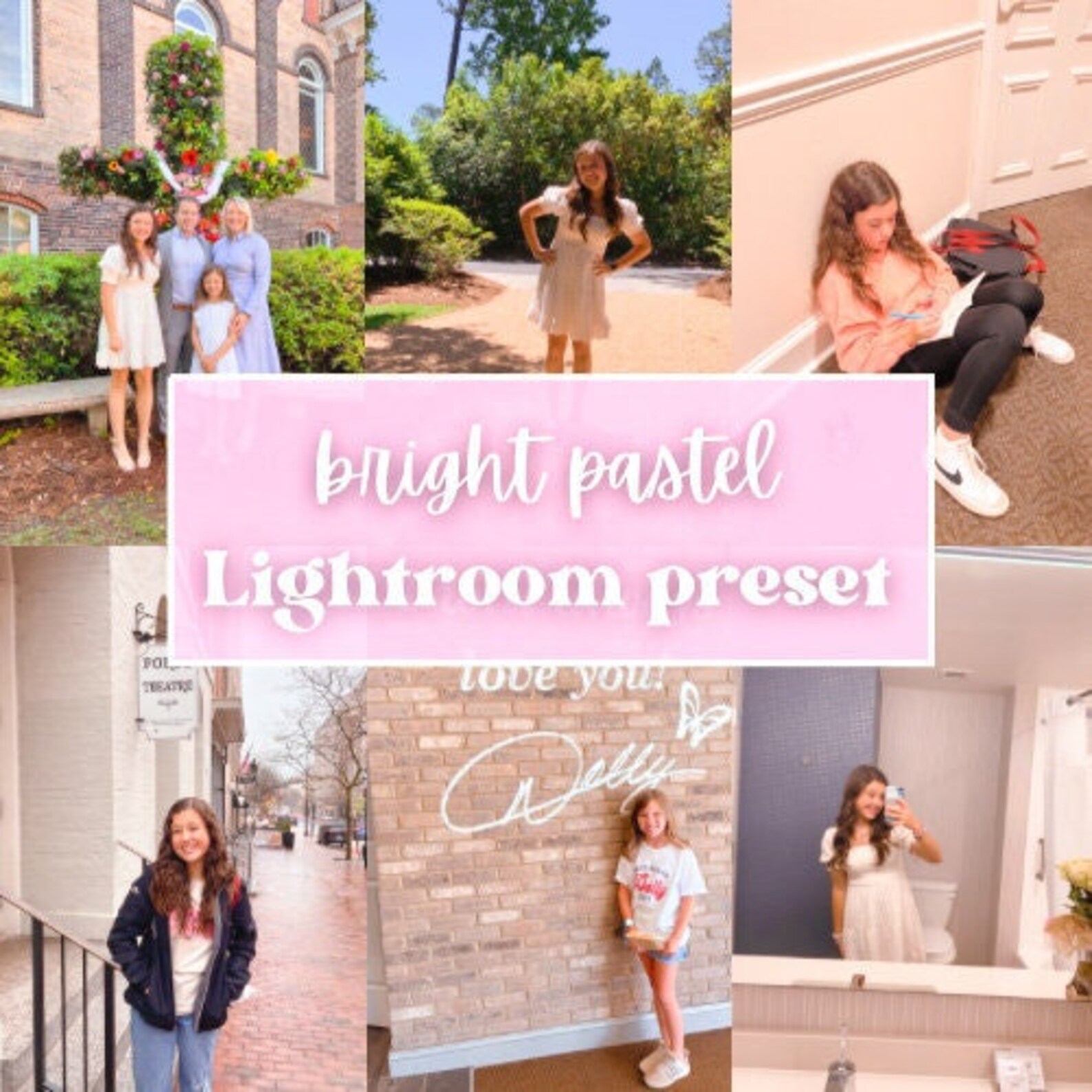 Bright Pastel Lightroom Preset, Aesthetic Filter, Soft Girl Preset, Preppy Preset, Bright Filter ...