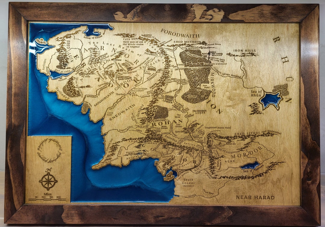 25 X 18 Middle Earth Laser Engraved Sign With Epoxy Inlay - Etsy