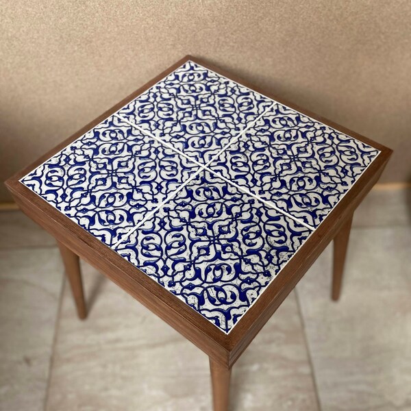 Blue Side Table - Etsy