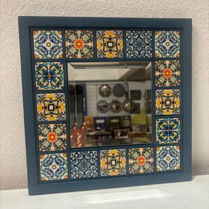 Mexican Tile Mirror: Handmade Bohemian Wall Decor - Etsy