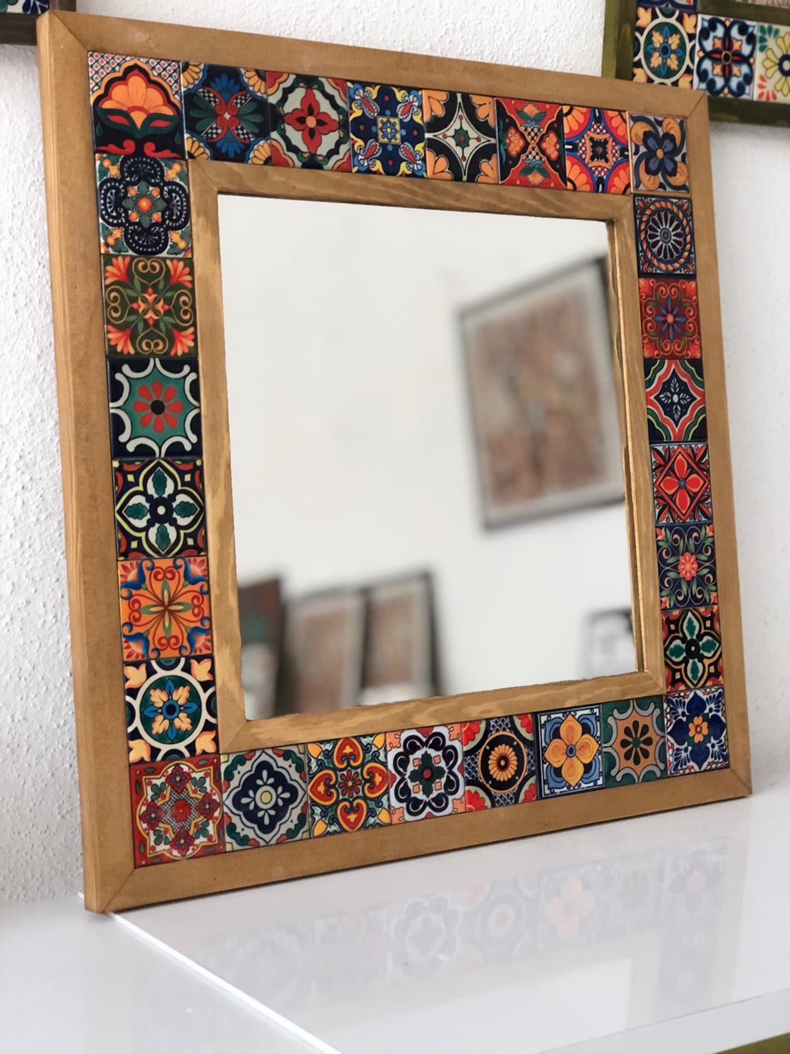 Ethnic Home Decor Mirrors, Tile Mirror, Bohemian Mirror, Mexican Tile ...