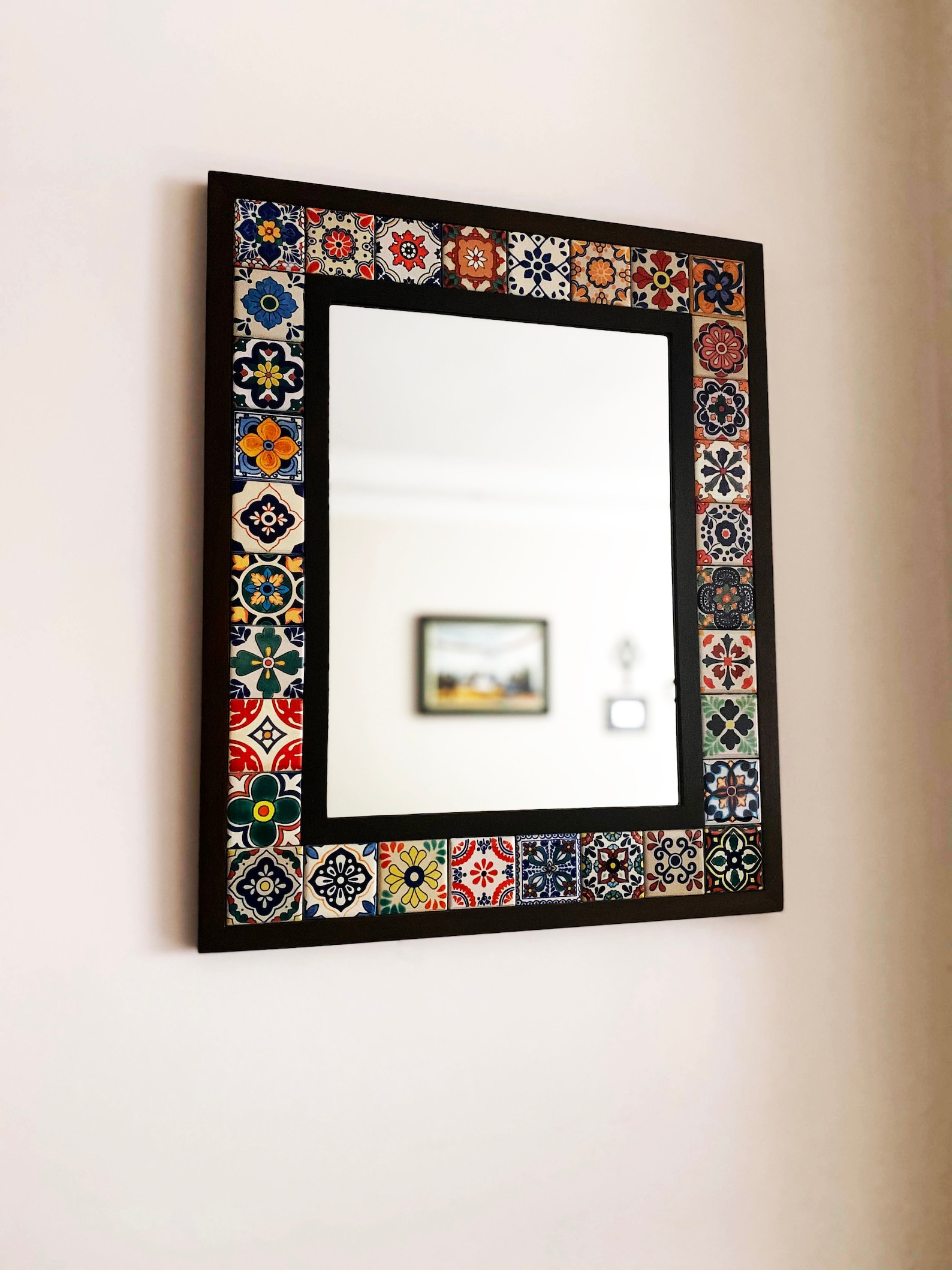 Mexican Tile Mirror, Bohemian Mirror, Mexican Tile, Mosaic Mirror ...