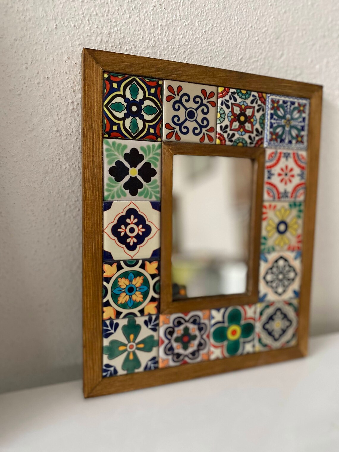 Mexican Tile Mirror, Bohemian Mirror, Vintage Mirror Mosaic Mirror ...