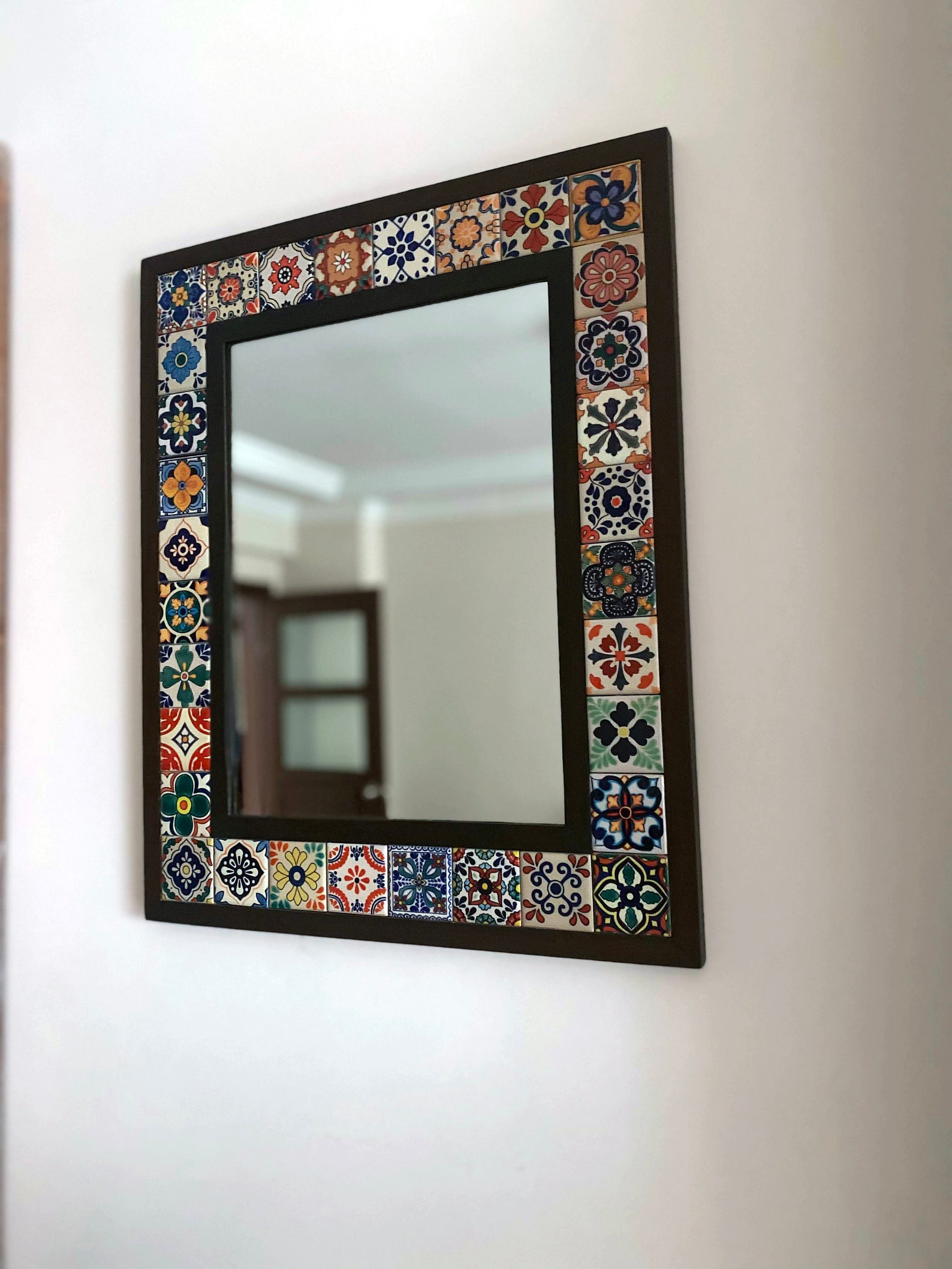 Mexican Tile Mirror, Bohemian Mirror, Mexican Tile, Mosaic Mirror ...
