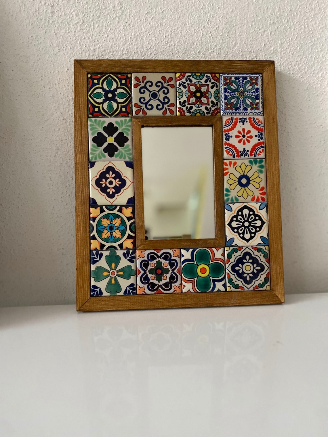 Mexican Tile Mirror, Bohemian Mirror, Vintage Mirror Mosaic Mirror ...