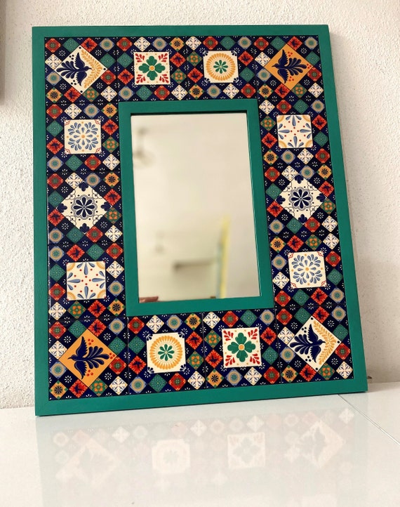 Mexican Tile Mirror Bohemian Mirror Mexican Tile Mosaic - Etsy