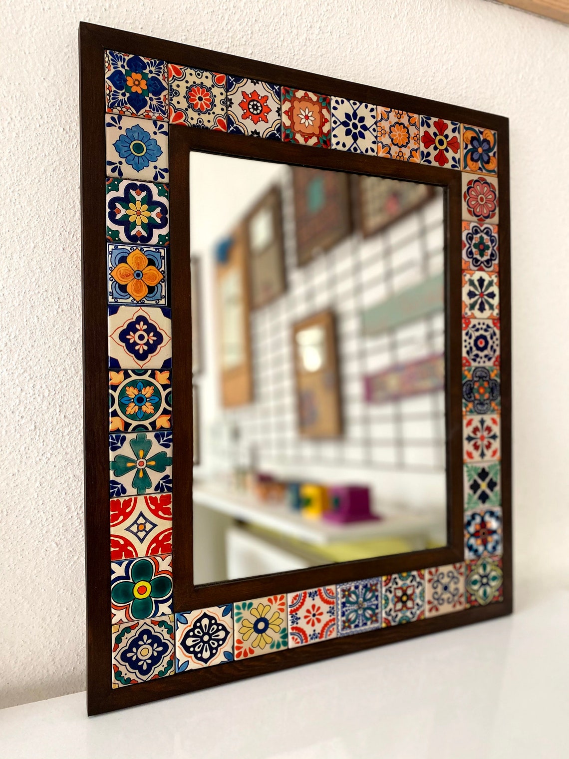 Mexican Tile Mirror Bohemian Mirror Mexican Tile Mosaic - Etsy