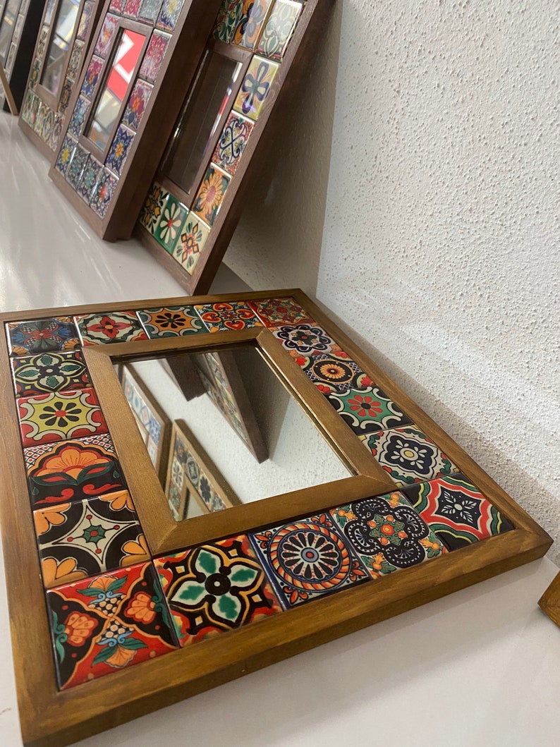 Mosaic Mirror, Mexican Tile Mirror, Vintage Mirror, Mosaic Mirror ...