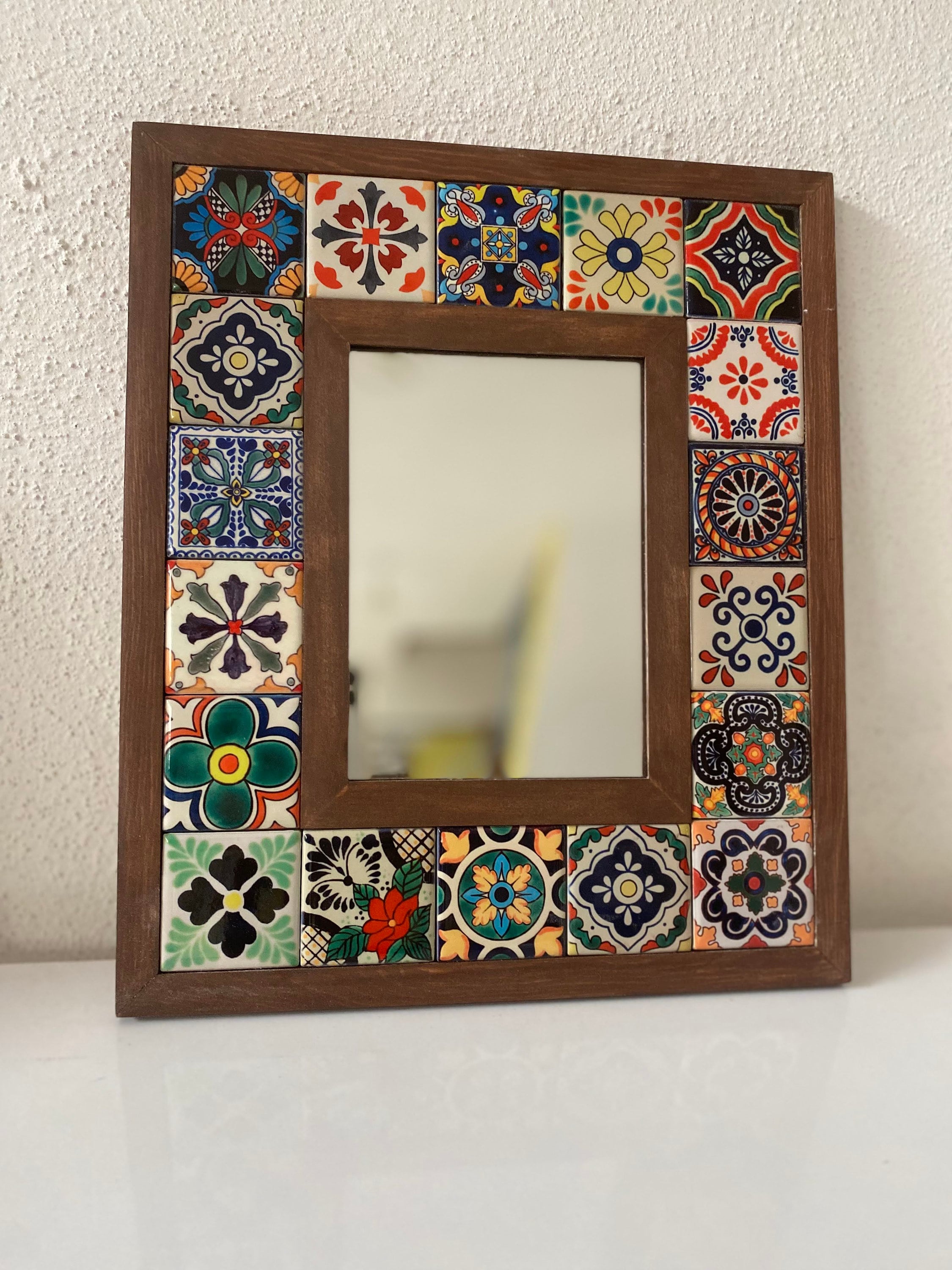 Bohemian Mirror, Mexican Tile Mirror, Vintage Mirror, Mosaic Mirror ...