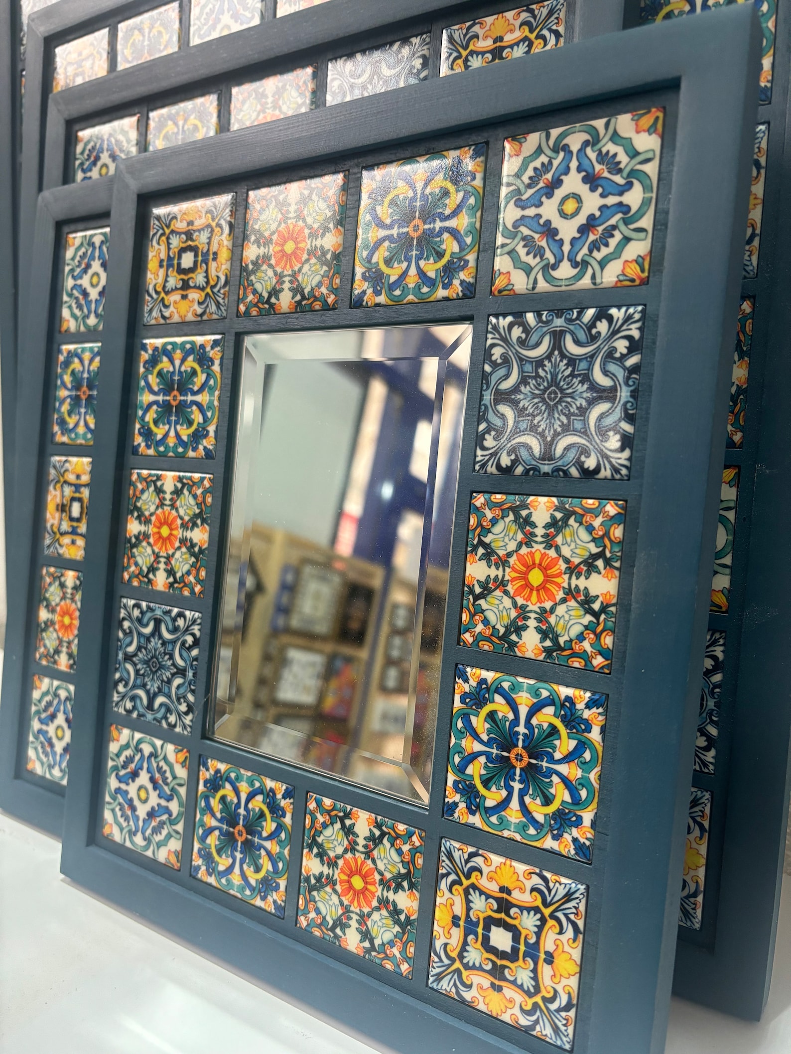 Mexican Tile Mirror: Handmade Bohemian Wall Decor - Etsy