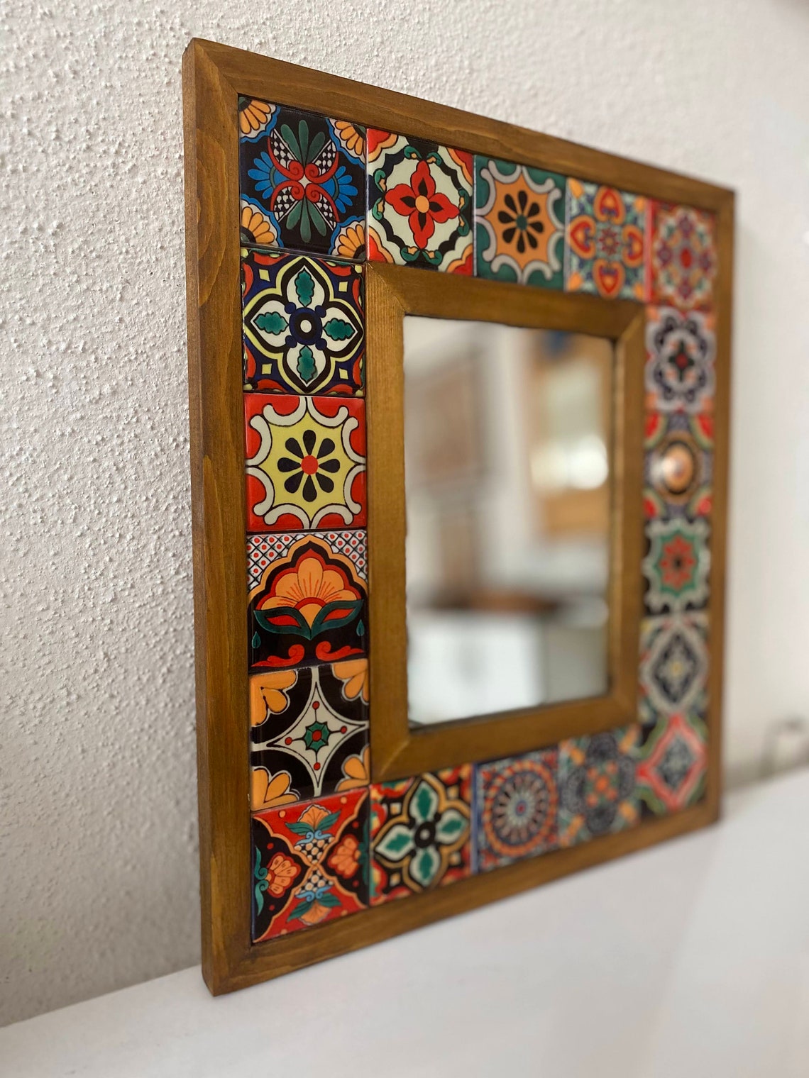 Mosaic Mirror, Mexican Tile Mirror, Vintage Mirror, Mosaic Mirror ...