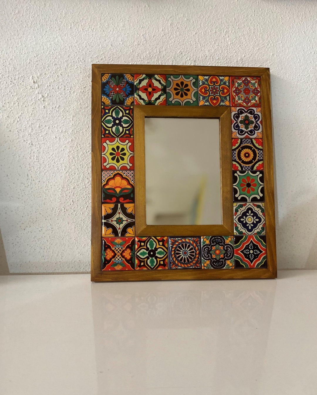 Mosaic Mirror, Mexican Tile Mirror, Vintage Mirror, Mosaic Mirror ...