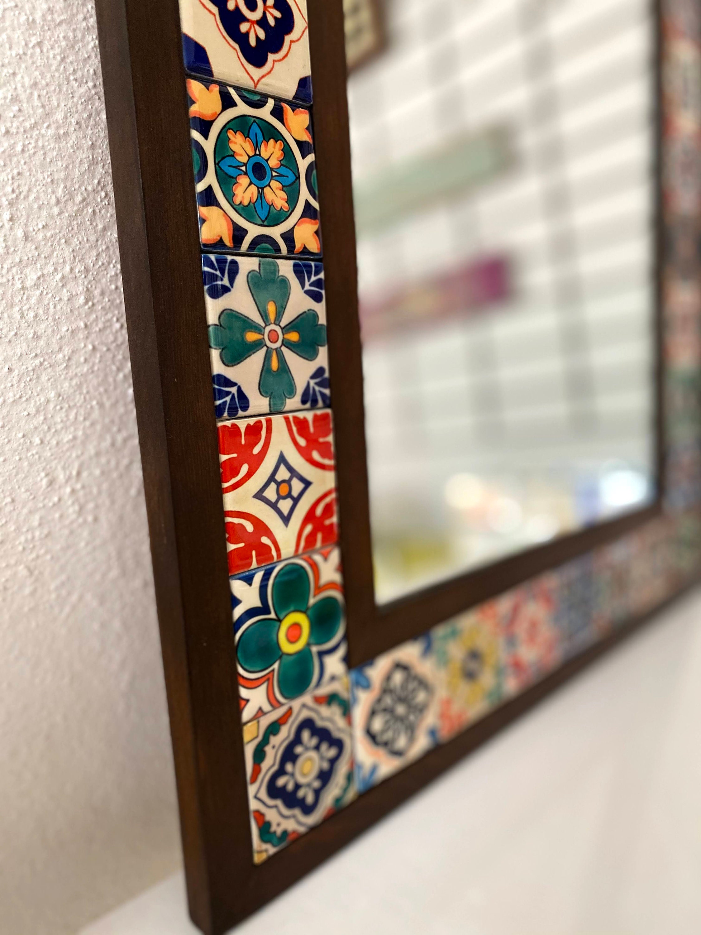Mexican Tile Mirror, Bohemian Mirror, Mexican Tile, Mosaic Mirror ...