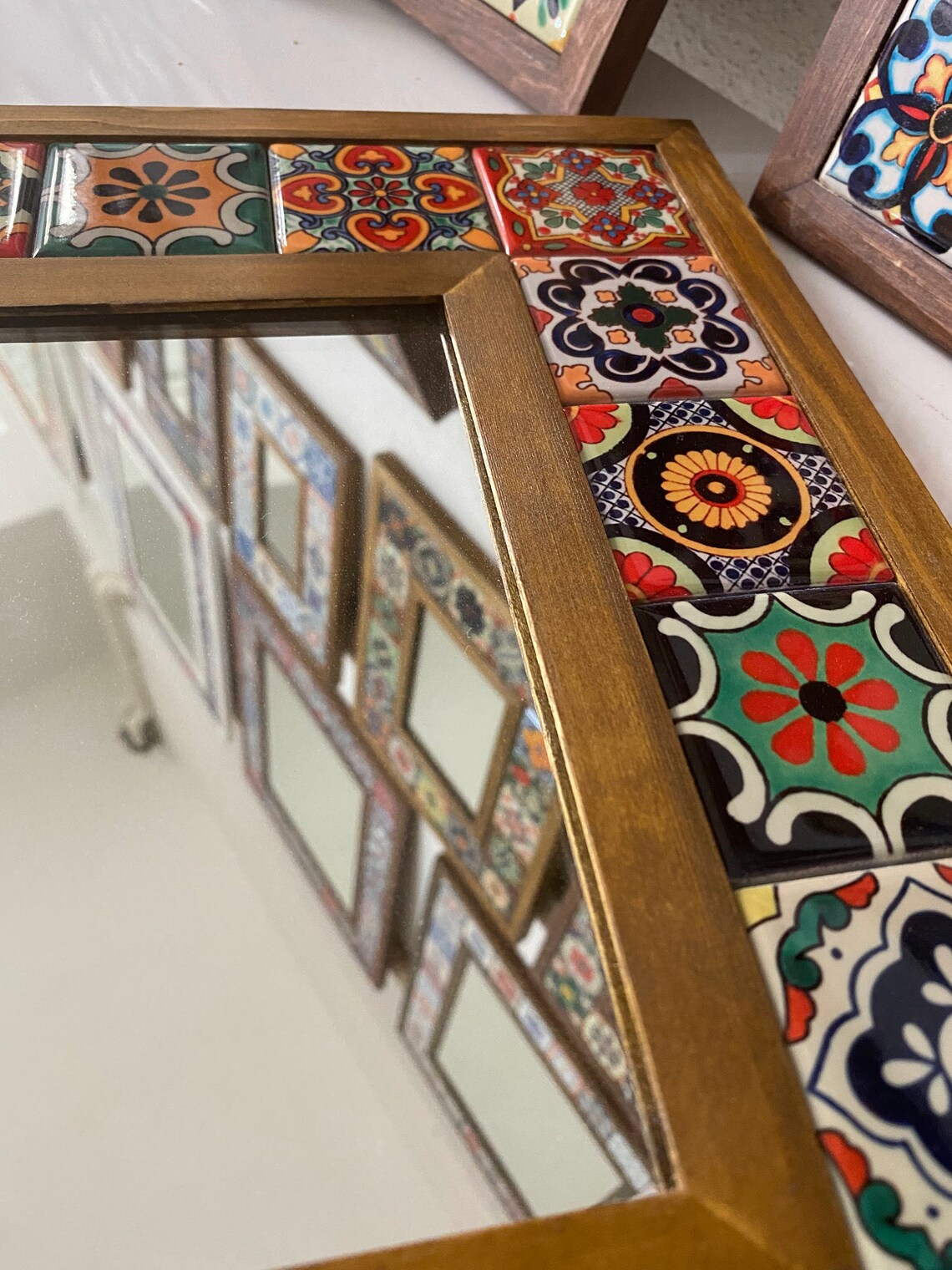 Mosaic Mirror, Mexican Tile Mirror, Vintage Mirror, Mosaic Mirror ...