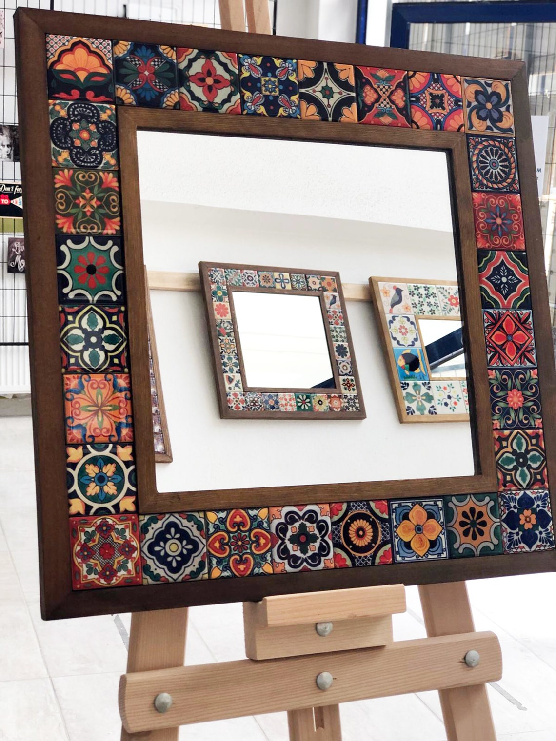 Ethnic Home Decor Mirrors, Tile Mirror, Bohemian Mirror, Mexican Tile ...