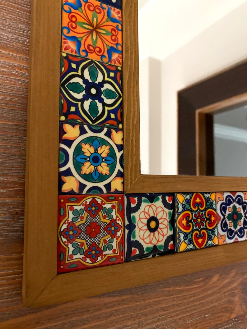 Ethnic Home Decor Mirrors, Tile Mirror, Bohemian Mirror, Mexican Tile ...