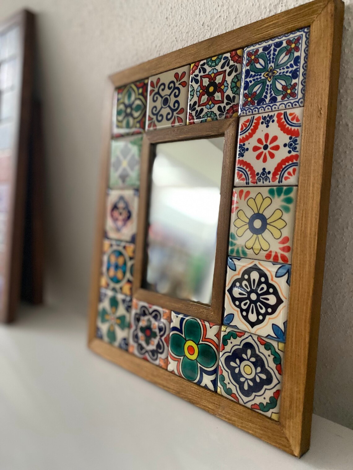 Mexican Tile Mirror, Bohemian Mirror, Vintage Mirror Mosaic Mirror ...