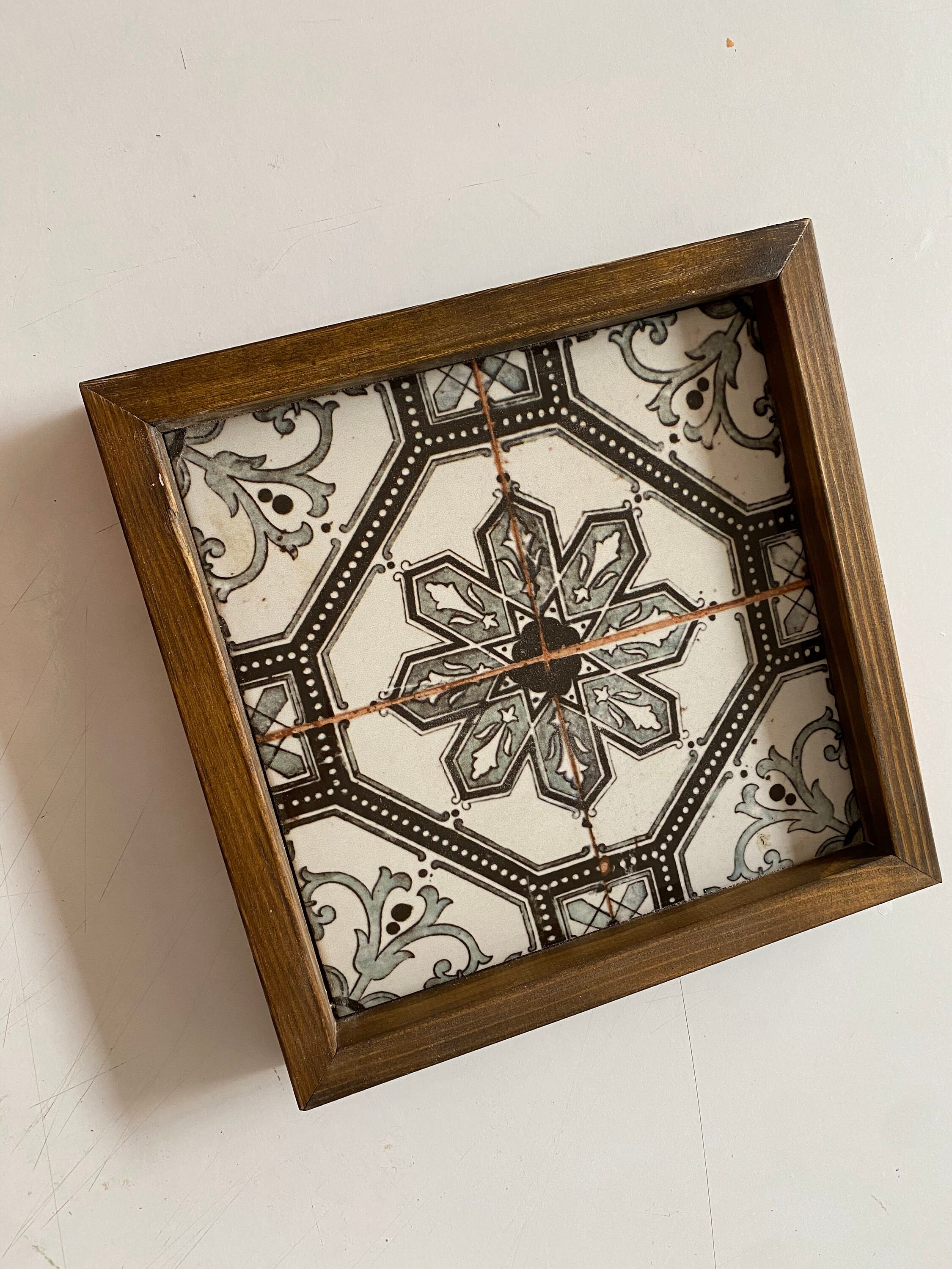 Decorative Tile Tray, Serving Wood Tray, Decorative Serving Tray ...