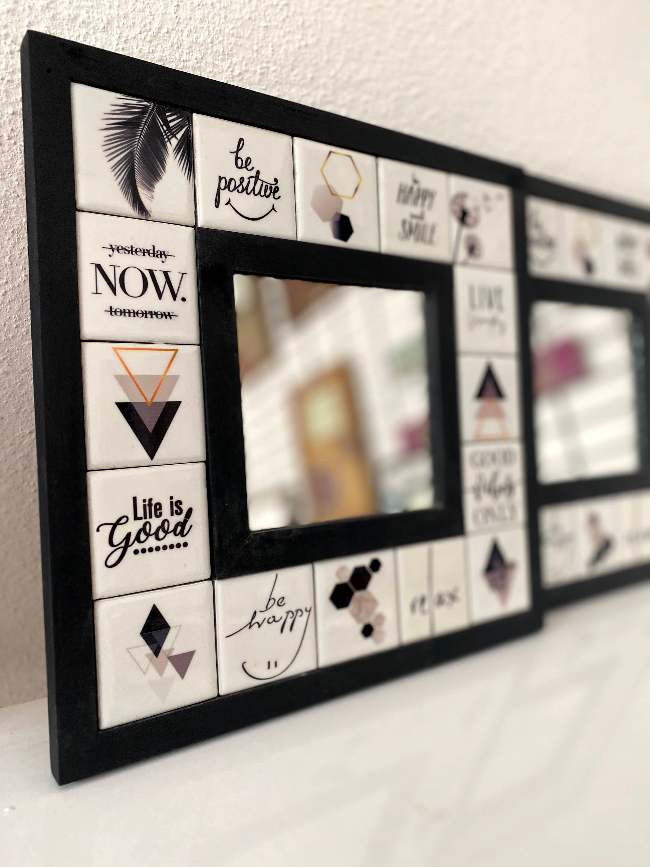 Ceramic Tile Mirror, Art Deco Mirror, Motto Combine, Motto Wall Art ...