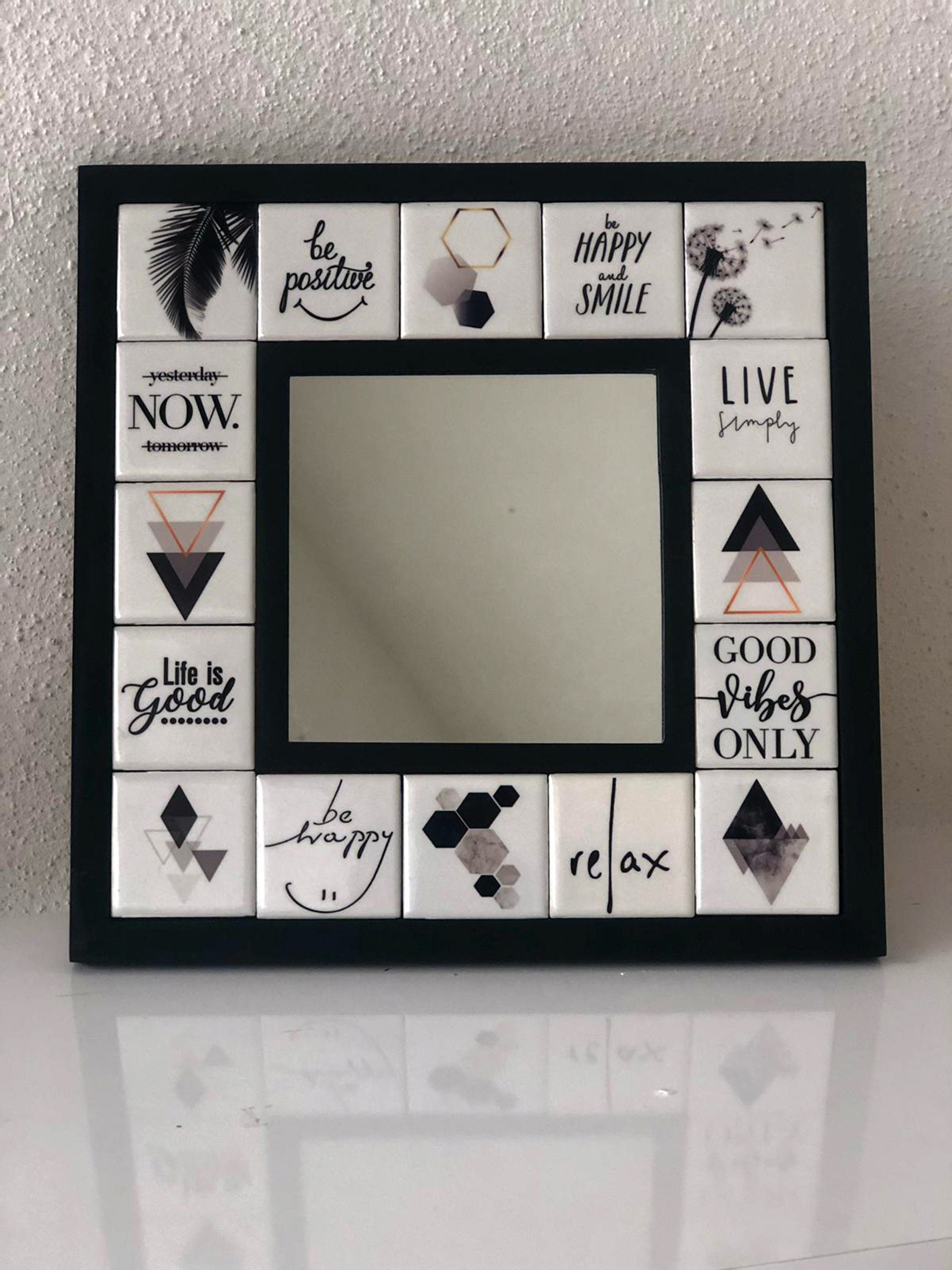 Ceramic Tile Mirror, Art Deco Mirror, Motto Combine, Motto Wall Art ...