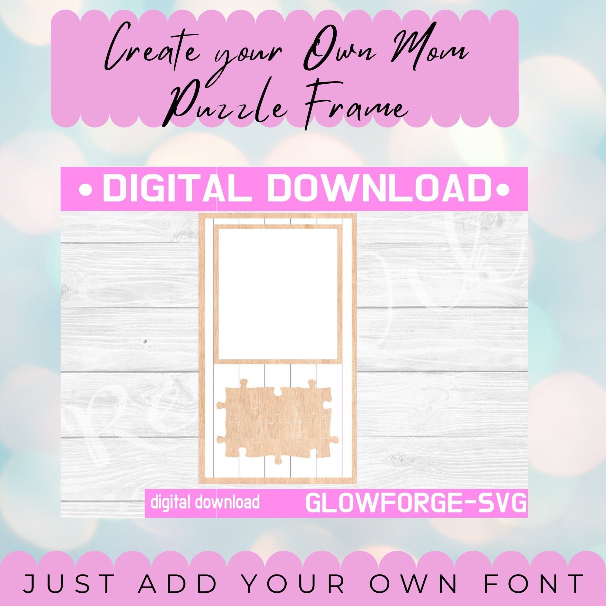 Mom Puzzle SVG, Mom Puzzle Sign, Mothers Day Puzzle, Glowforge, Mother ...