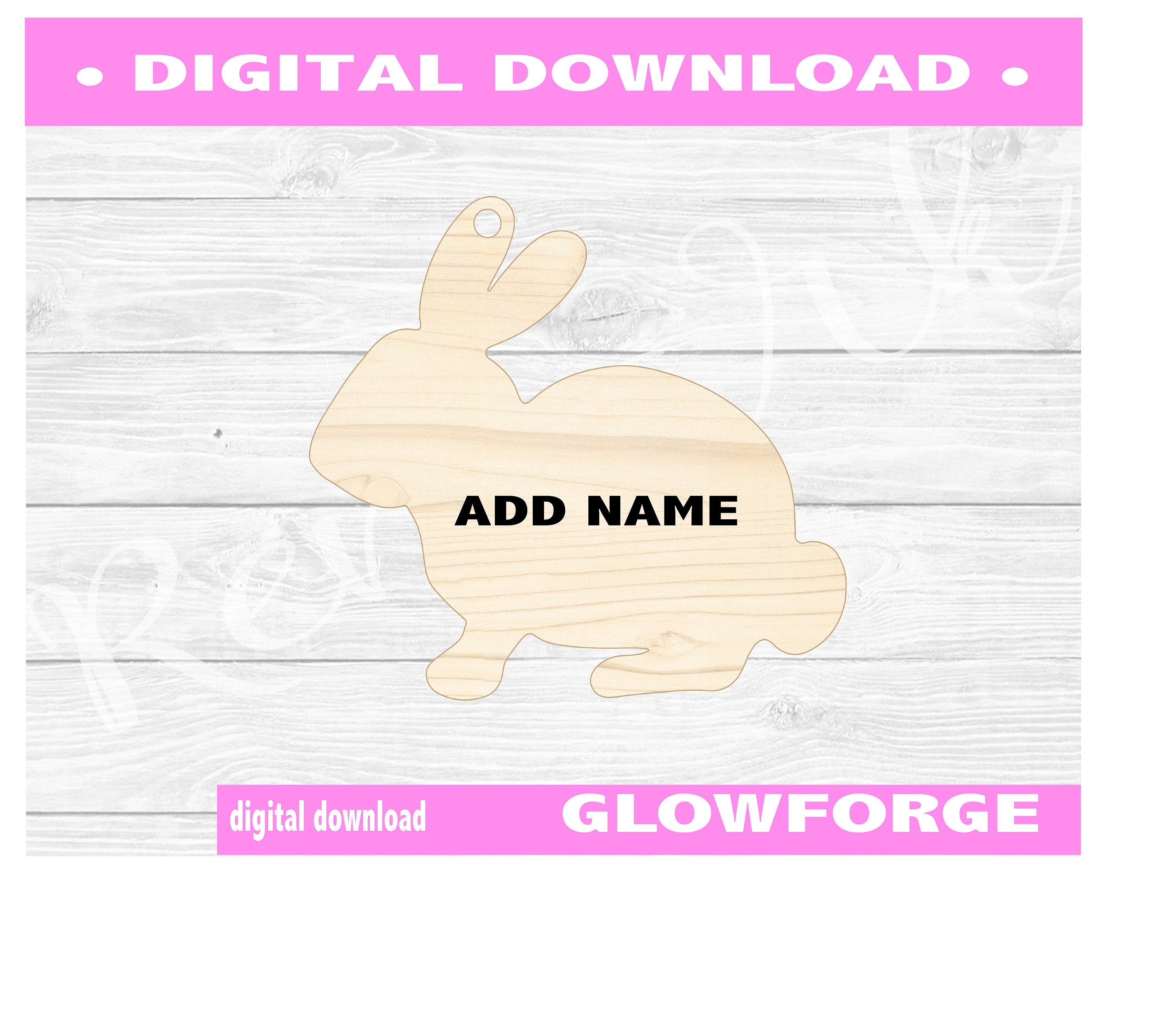 Rabbit Hang Tag SVG, Hang Tag SVG, Basket Tag SVG, Glowforge Cut File ...