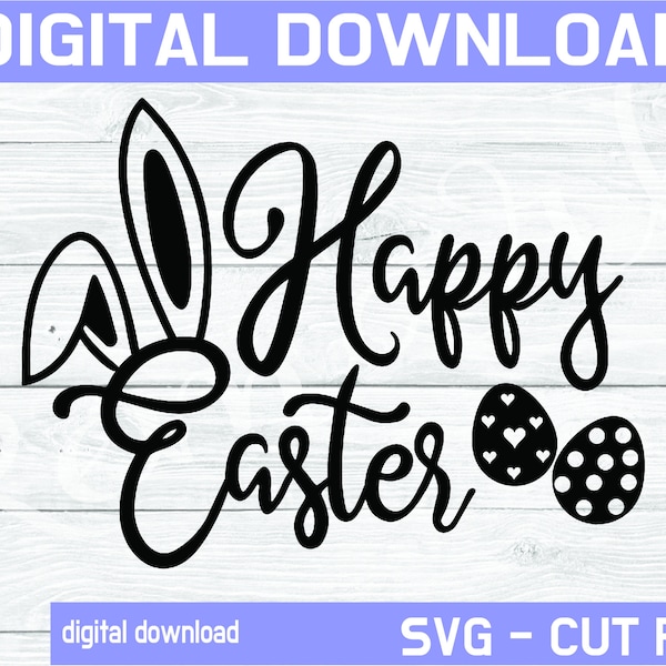 Happy Easter Bunny Svg - Etsy