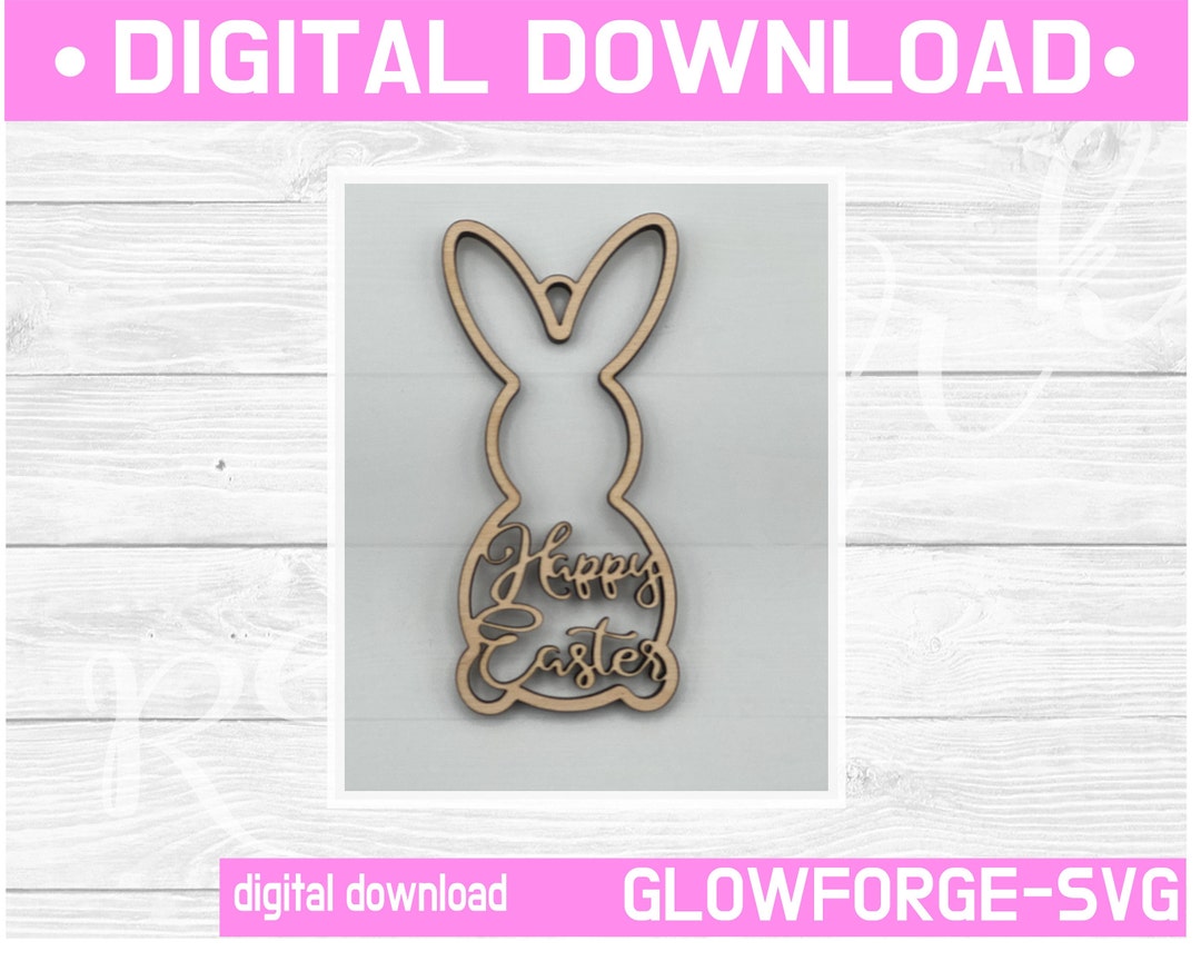 Easter Bunny Hang Tag SVG, Happy Easter Hang Tag SVG, Happy Easter ...