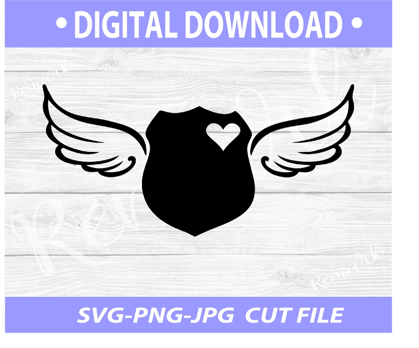 Police Badge / Police SVG / Police Badge With Wings / Badge With Heart ...