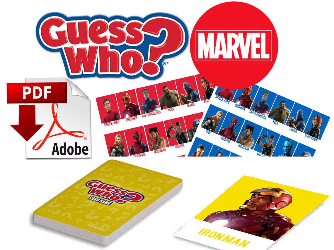 Guess Who Marvel Theme PDF Download | Etsy