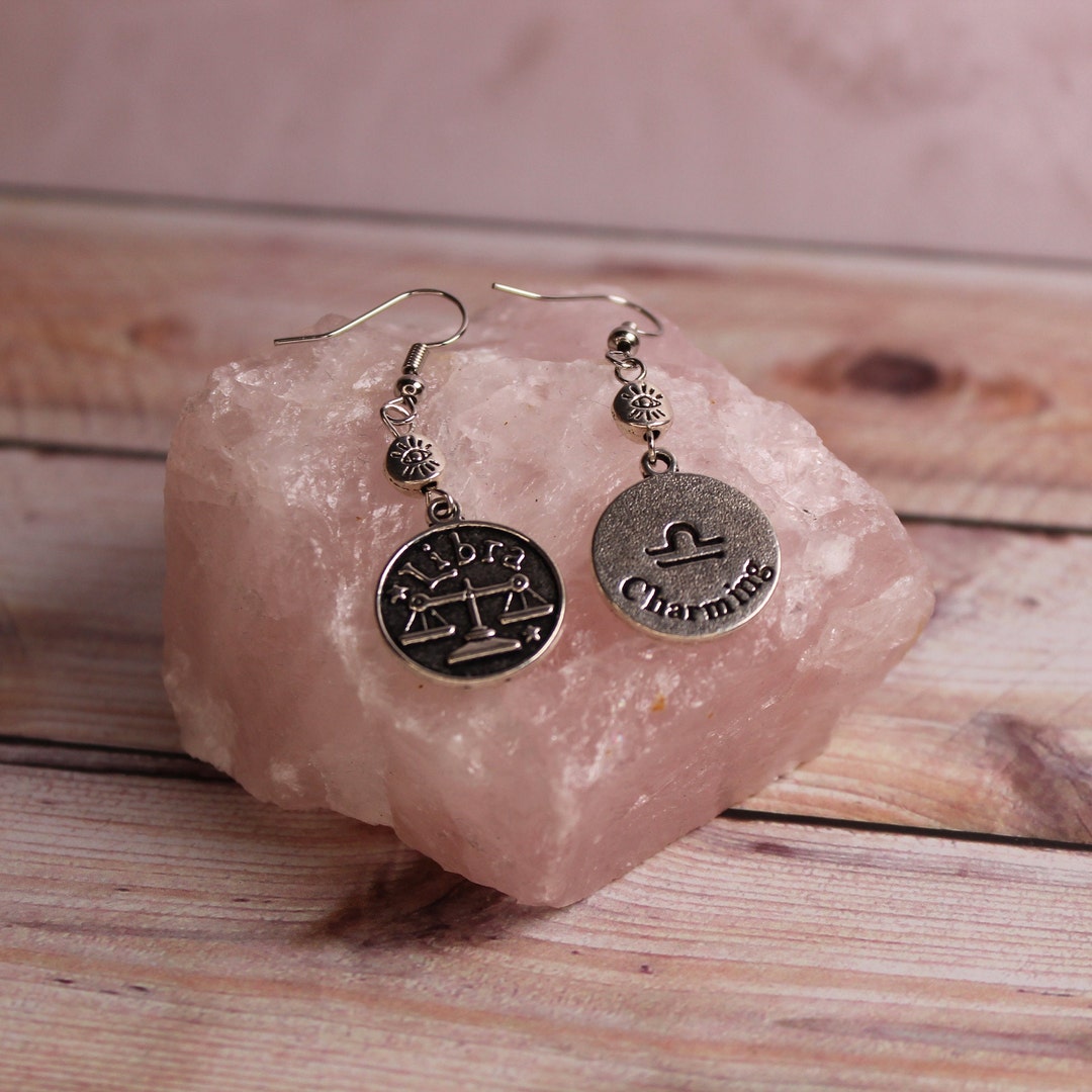 Zodiac Evil Eye Libra Earrings Libra Earrings Drop Earrings - Etsy