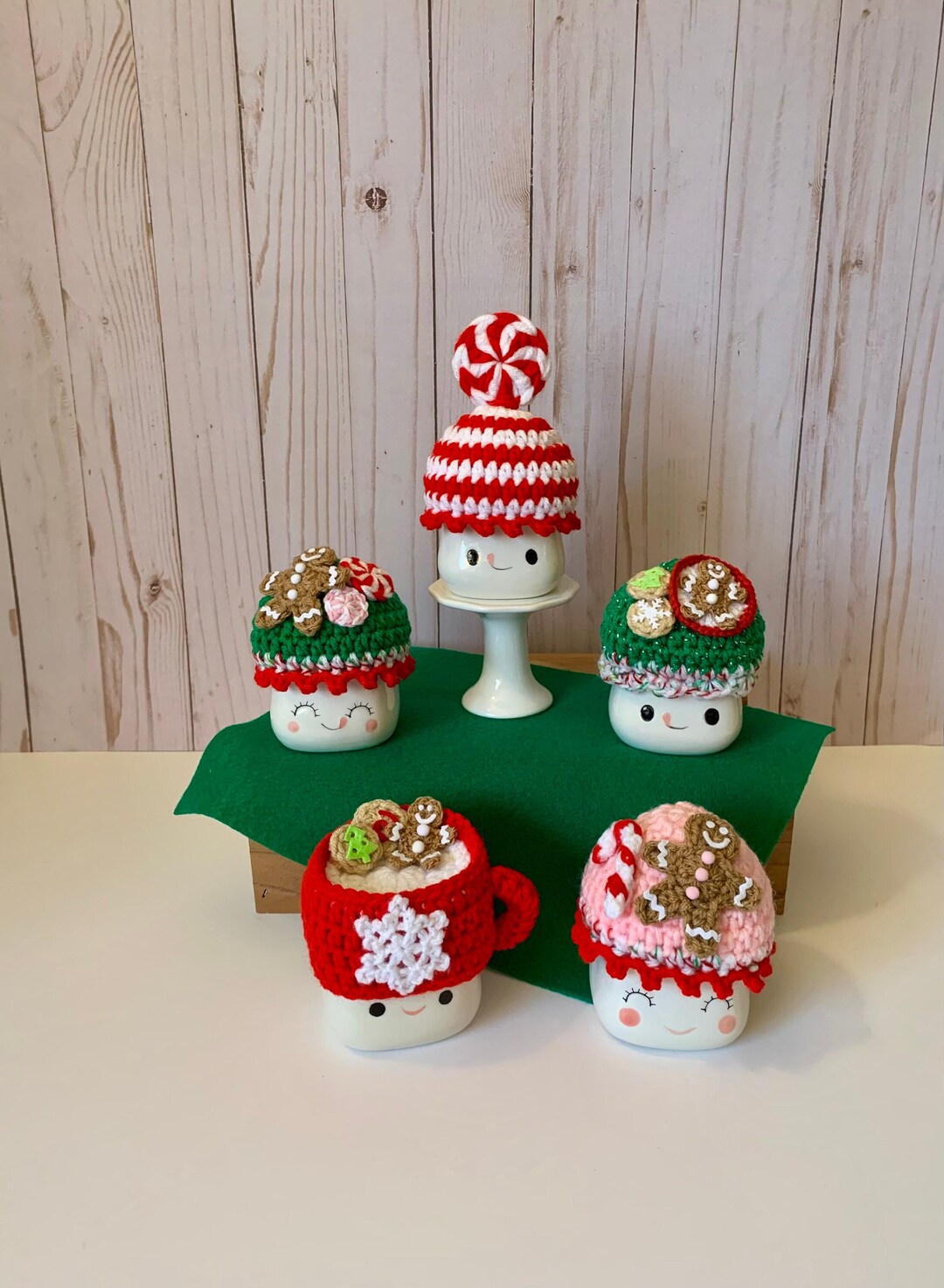 Gingerbread Cookie and Peppermint Marshmallow Mug Hats - Etsy