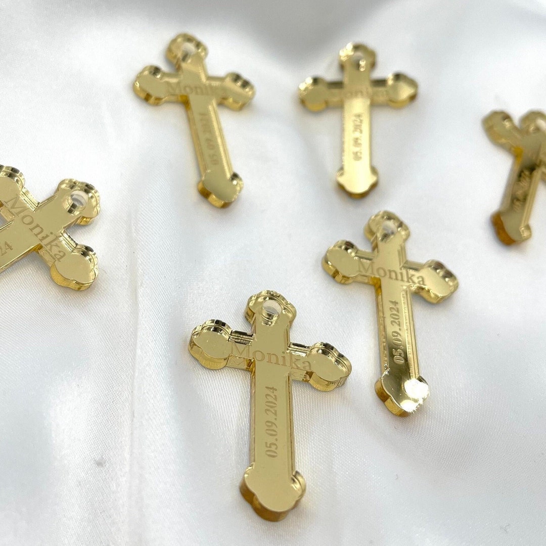 Orthodox Cross Name Plate for Baptism Personalized Gold With Name and ...