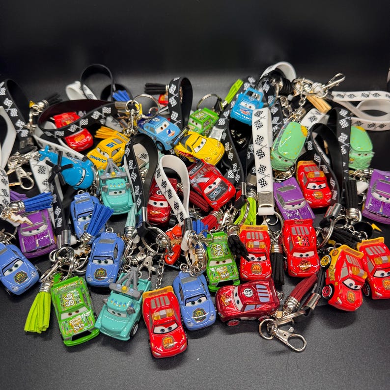 Custom Mini Racers Keychains Disney Pixar Cars Bag Clip, Keychain, Gift ...